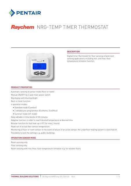 NRG-Temp Timer Thermostat
