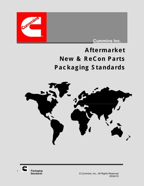 Aftermarket New & ReCon Parts Packaging Standards