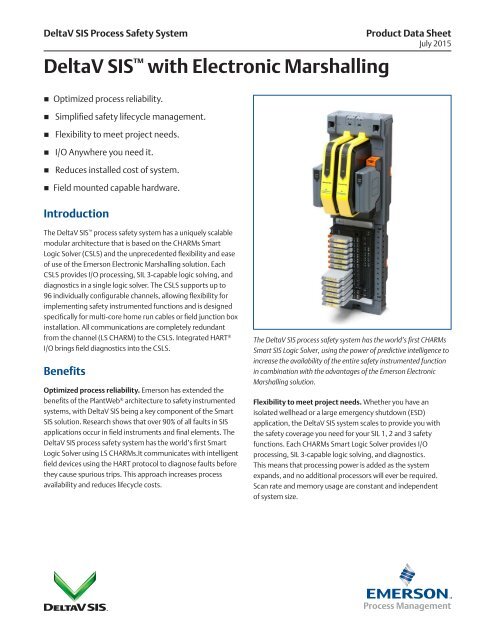 DeltaV SIS with Electronic Marshalling
