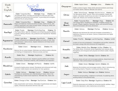 Spirit Science Guide to Crystals