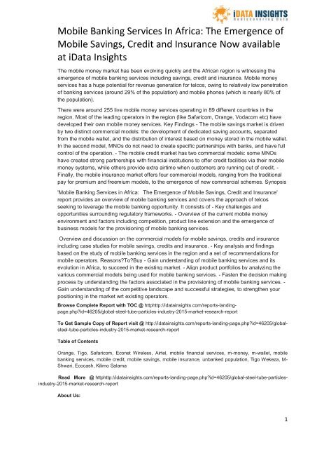 Mobile Banking Services In Africa