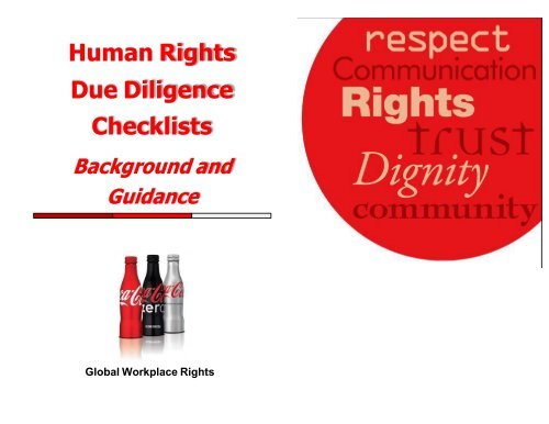 Human Rights Due Diligence Checklists