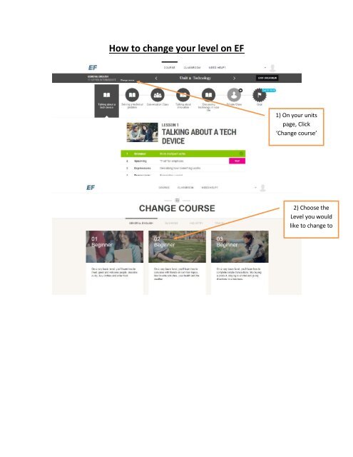 How to change your level on EF