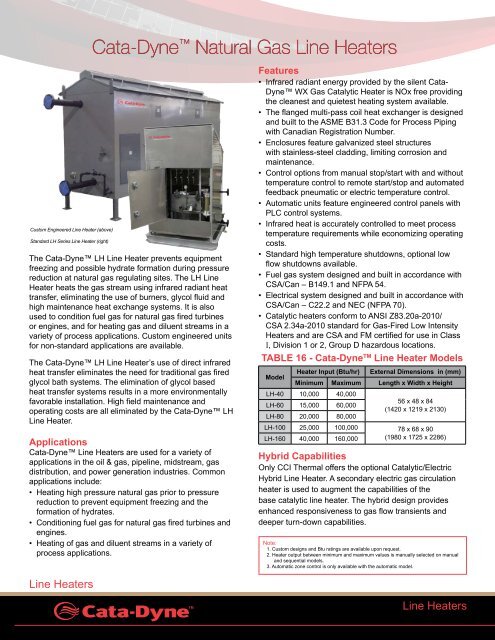 Cata-Dyne Natural Gas Line Heaters