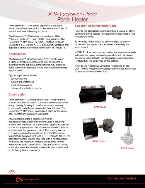 XPA Explosion-Proof Panel Heater