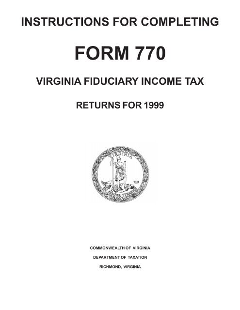 instructions for completing form 770 virginia ... - Washington Post