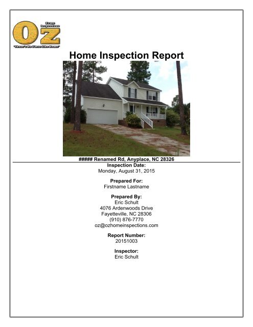 Sample Home Inspection Report