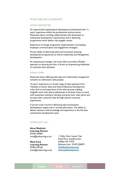 Brochure page inside back