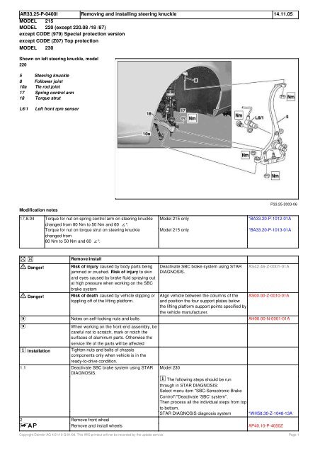 Removing and installing steering knuckle - JustAnswer
