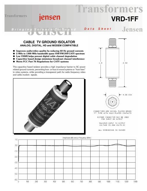 Iso-Max VRD-1FF - Jensen Transformers