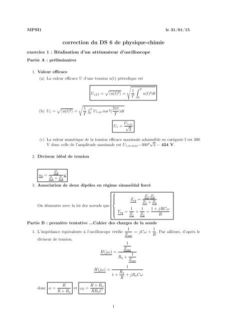 correction du DS 6 de physique-chimie