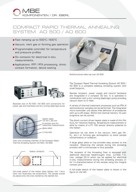 COMPACT RAPID THERMAL ANNEALING SYSTEM AO 500 / AO 600