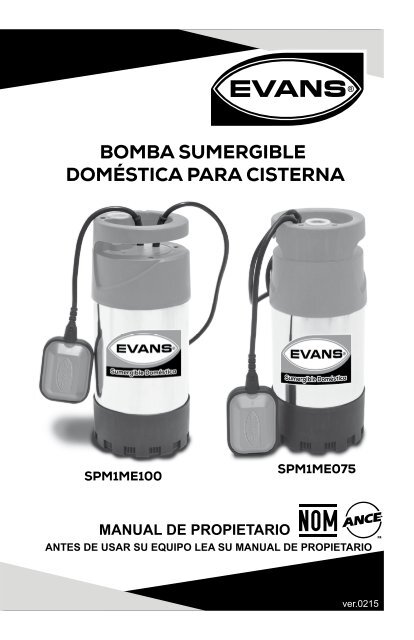 BOMBA SUMERGIBLE DOMÉSTICA PARA CISTERNA