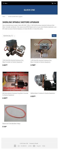 Sherline Spindle Motors Upgrade for Mill Lathe