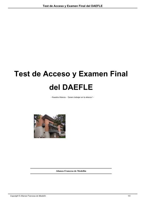 Test de Acceso y Examen Final del DAEFLE