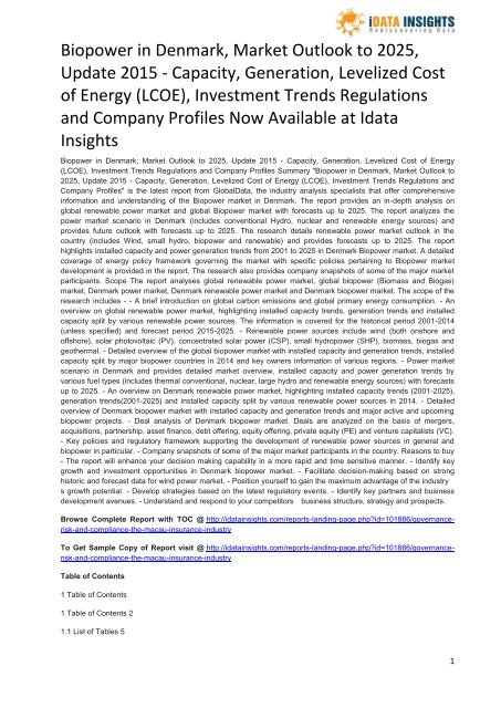 Biopower in Denmark, Market