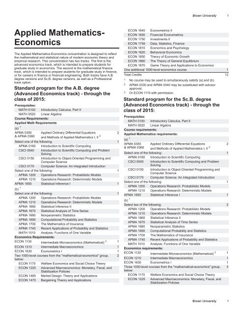 Applied Mathematics- Economics