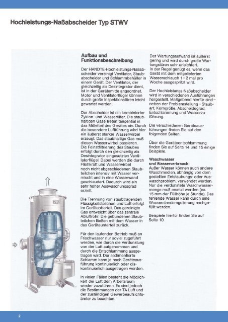 Hochleistungs-Naßabscheider – Typ STWV. - Handte ...