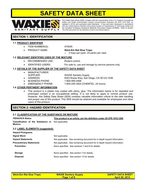 SAFETY DATA SHEET