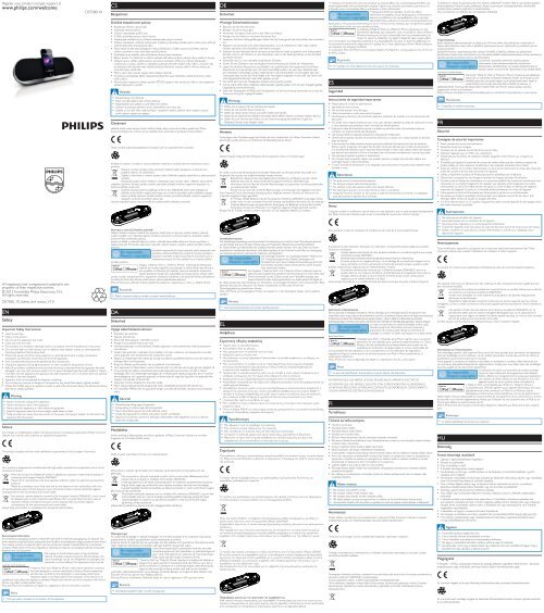Philips Sistema docking con altoparlanti - Important Information Manual - HUN