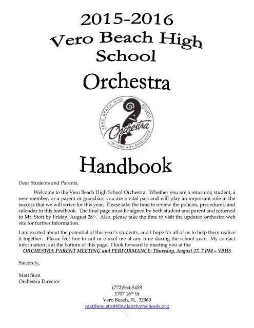 Handbook - Vero Beach High School Orchestra