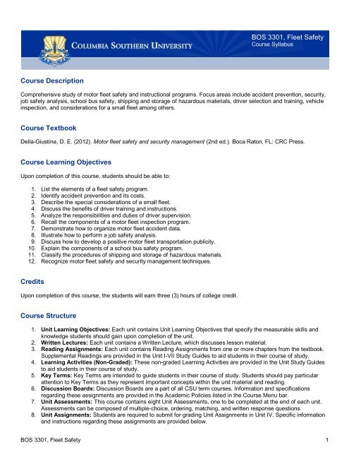 Course Description Prerequisites Course Textbook Course Learning ...