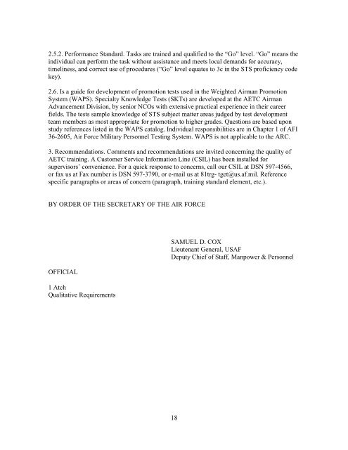 2.5.2. Performance Standa