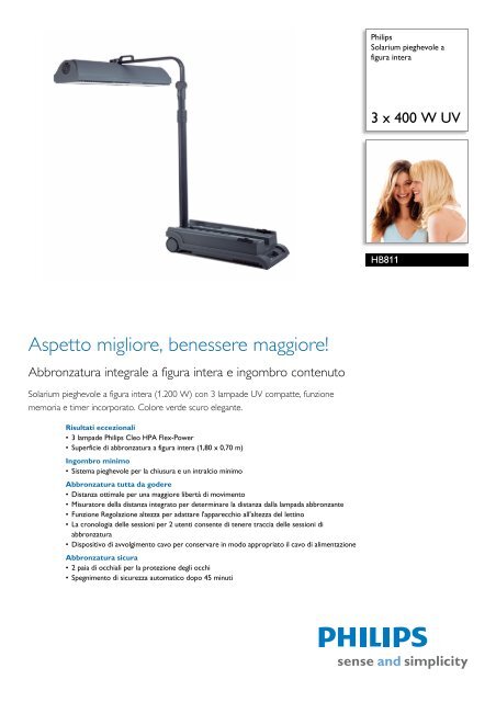 Philips Solarium pieghevole a figura intera - Scheda tecnica - ITA