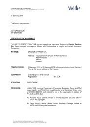 Aircraft Certificate of Insurance - GainJet