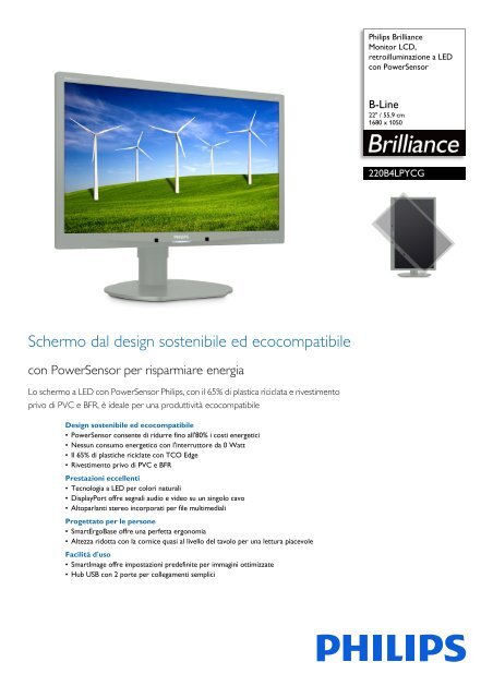 Philips Brilliance Monitor LCD, retroilluminazione a LED - Scheda ...