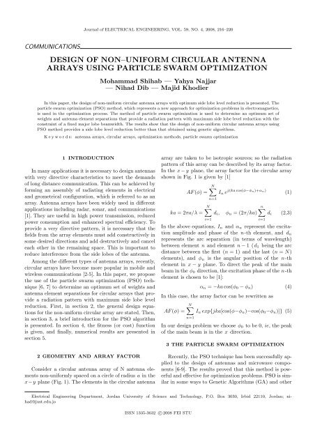 Design Of Non Uniform Circular Antenna Arrays Using