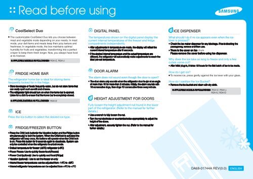 Samsung RS20NRSV - Quick Guide_1.14 MB, pdf, ENGLISH
