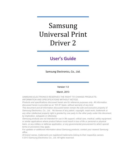 Samsung SCX-5637FR - Universal Print Driver Guide _0.91 MB, pdf, ENGLISH