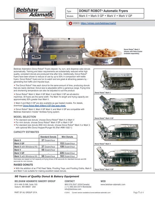 DONUT ROBOT Automatic Fryers