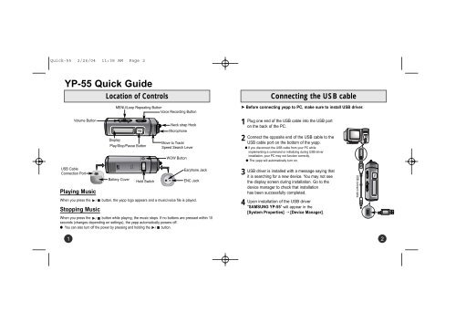 Samsung YP-53X - Quick Guide_0.12 MB, pdf, ENGLISH