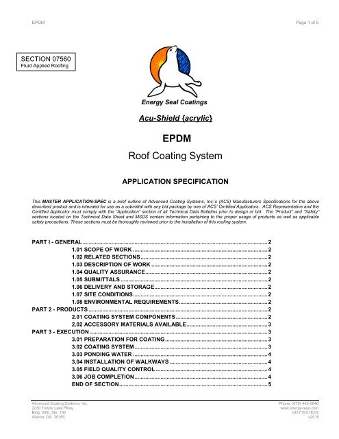 EPDM Roof Coating System