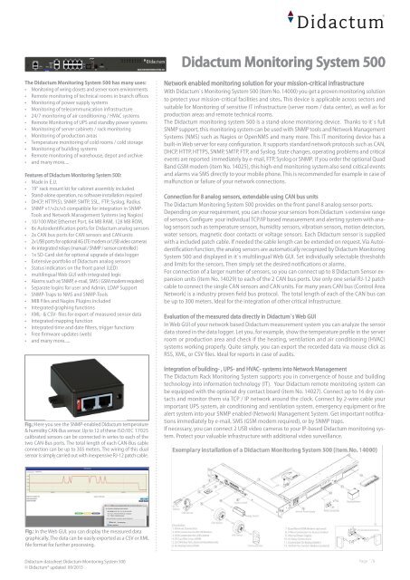 Server Room and Data Center Monitoring with Didactum Monitoring System 500
