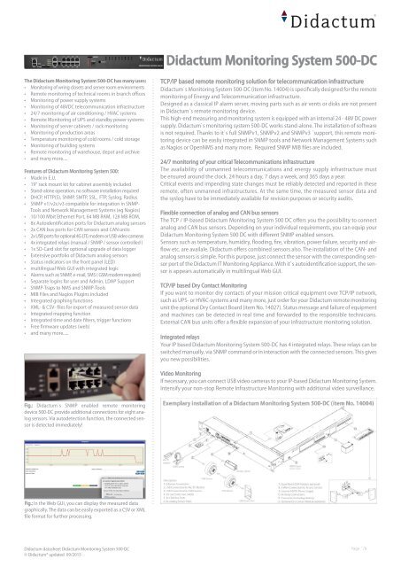 IT Infrastructure Monitoring in 48VDC Data Center with Didactum Monitoring System 500-DC