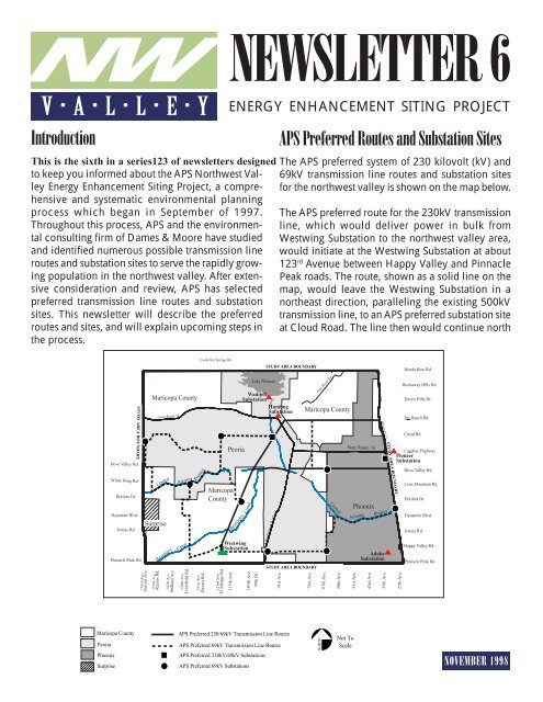 Introduction APS Preferred Routes and Substation Sites