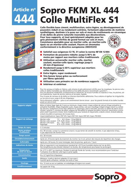 Sopro FKM XL 444 Colle MultiFlex S1