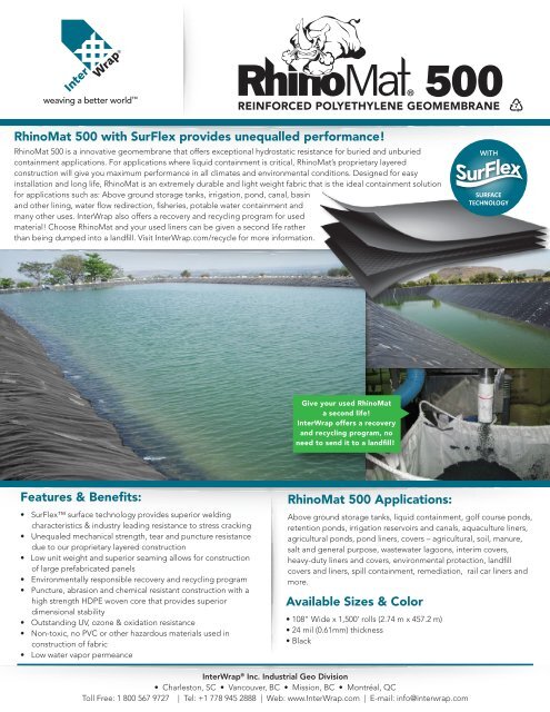 RhinoMat 500 flyer - InterWrap