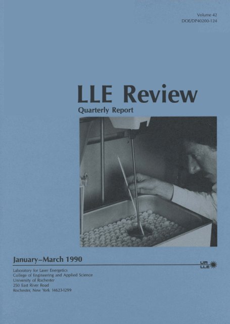 LLE Review - Laboratory for Laser Energetics - University of Rochester