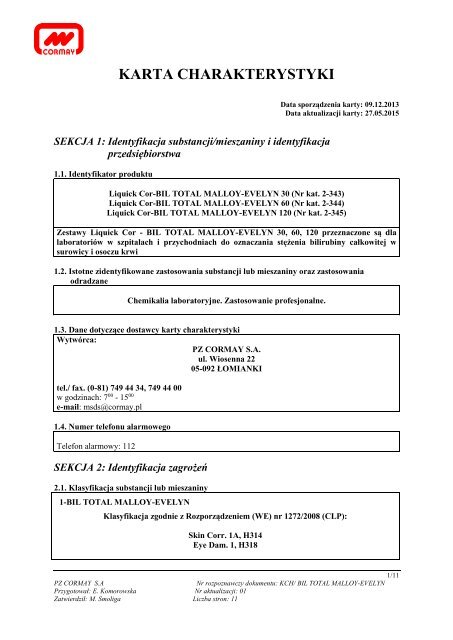 KARTA CHARAKTERYSTYKI