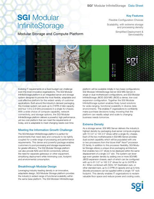 SGI Modular InfiniteStorage