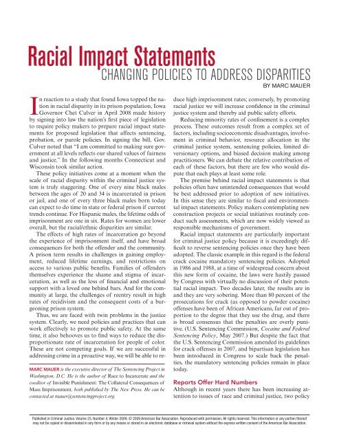 Racial Impact Statements - The Sentencing Project