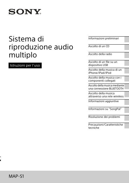 Sony MAP-S1 - MAP-S1 Istruzioni per l'uso Italiano