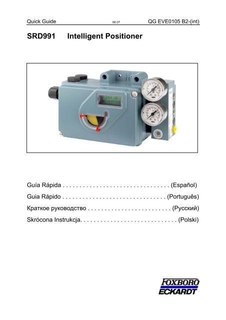 SRD991 Posicionador Inteligente - Foxboro Eckardt