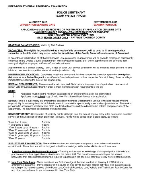 Civil Service Police Exam