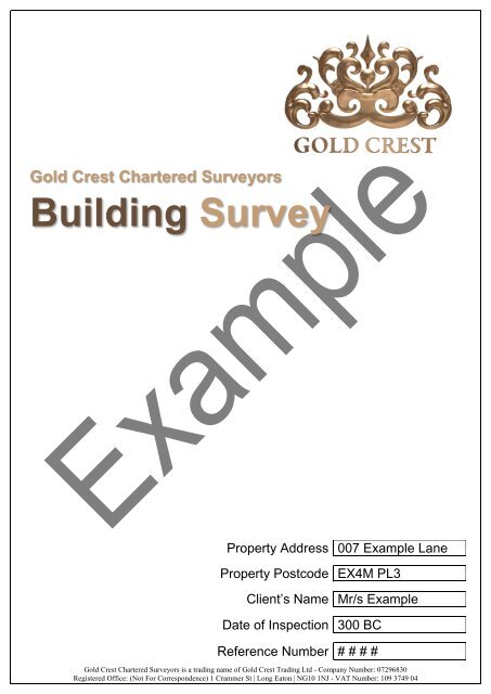 Building Survey Sample (Gold Crest)