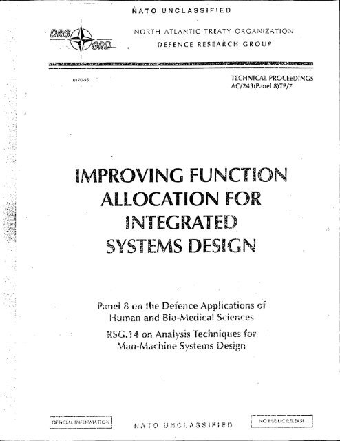 Improving Function Allocation For Integrated Systems Design